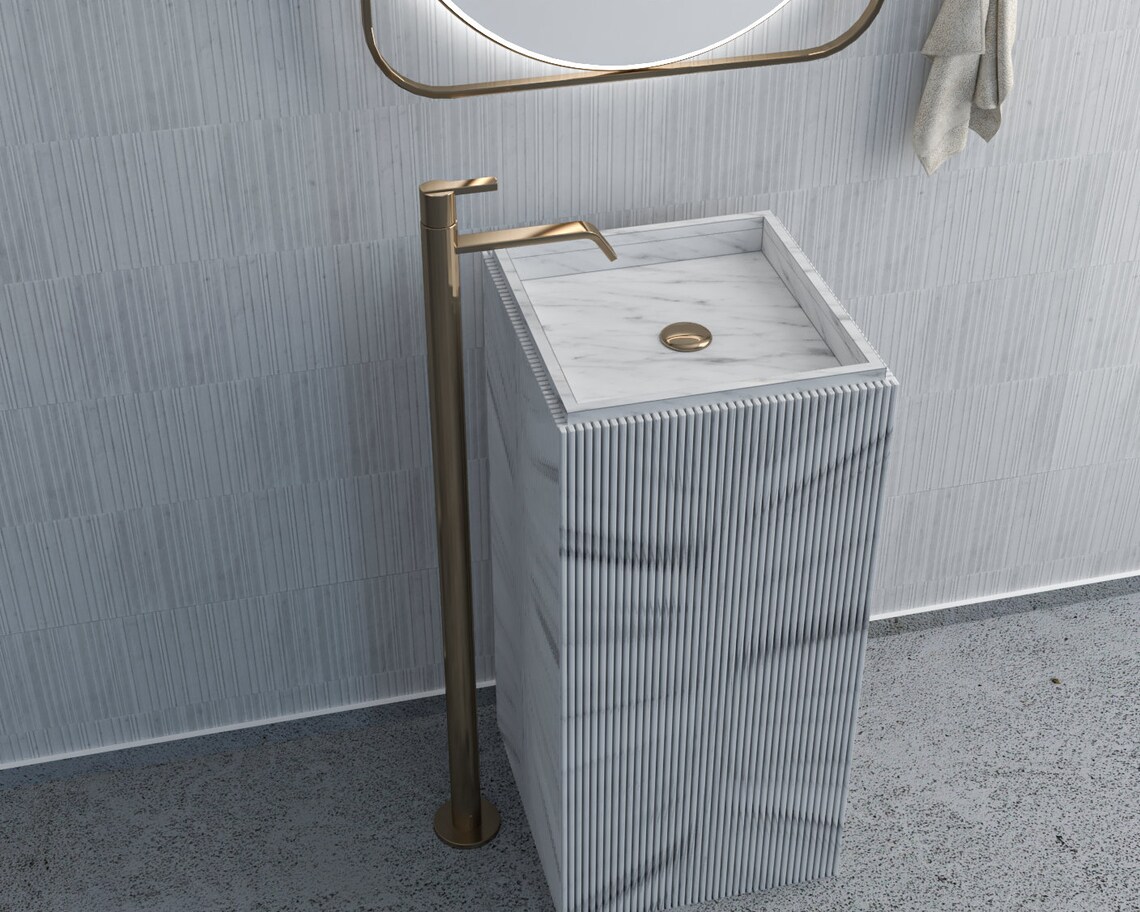 Funnel Washbasin Carrara White Marble Bathroom Sink Marble - Etsy
