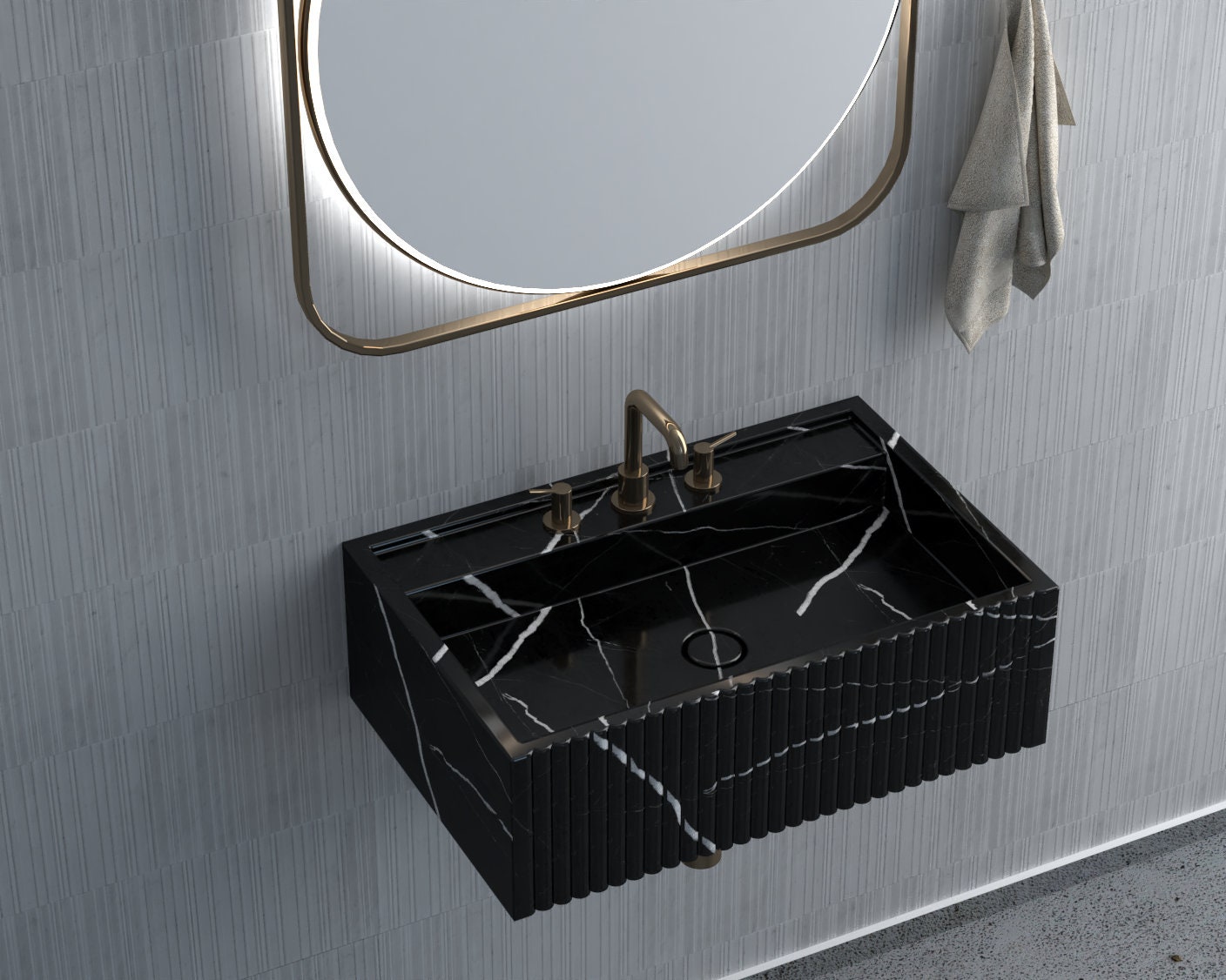 Rectangular Black Marble Wash Basin, Marble Sink, Bathroom Sink Basin ...