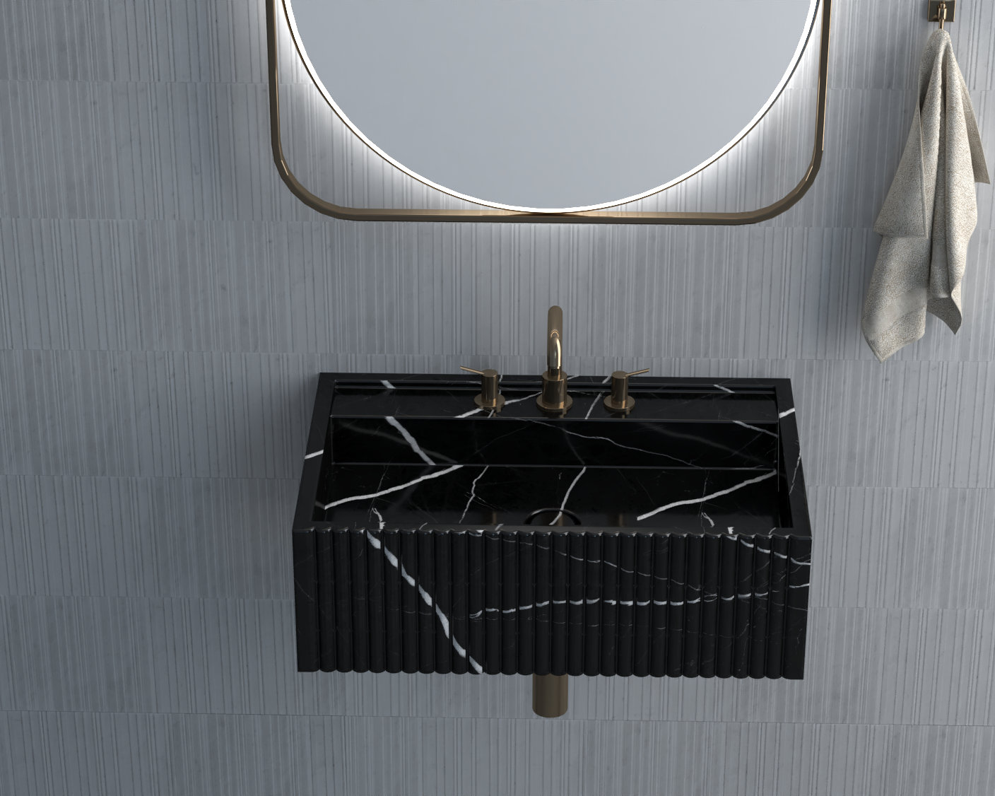 Rectangular Black Marble Wash Basin, Marble Sink, Bathroom Sink Basin ...