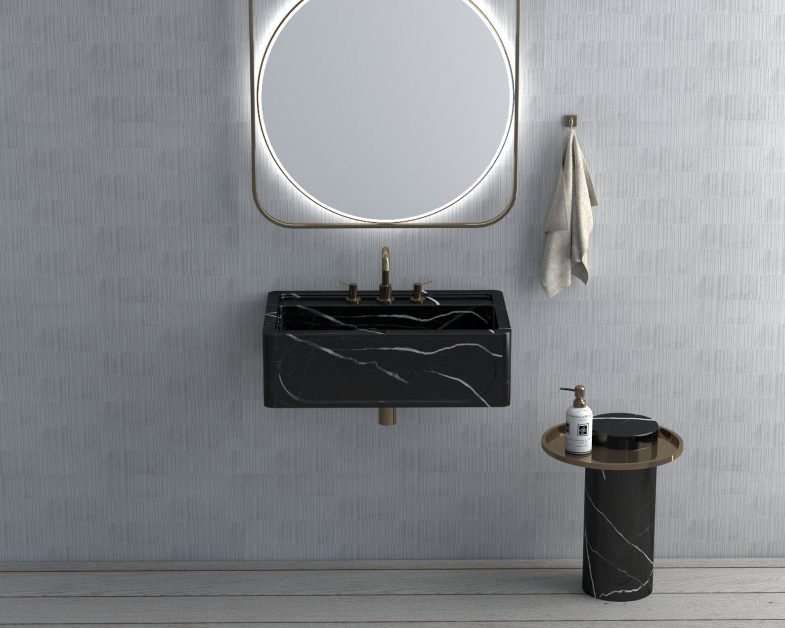 Handmade Rectangular Black Marble Wash Basin: Luxury Bathroom Sink ...