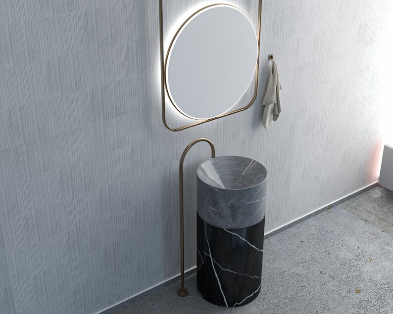 Funnel Washbasin Black Bathroom Sink Marble Sink Bathroom - Etsy