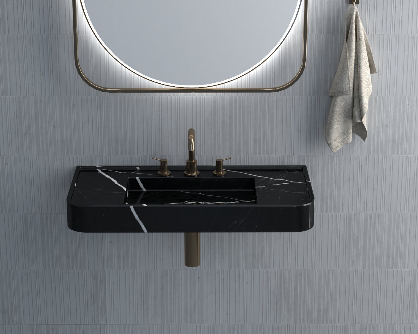 Rectangular Black Marble Wash Basin, Marble Sink, Bathroom Sink Basin ...