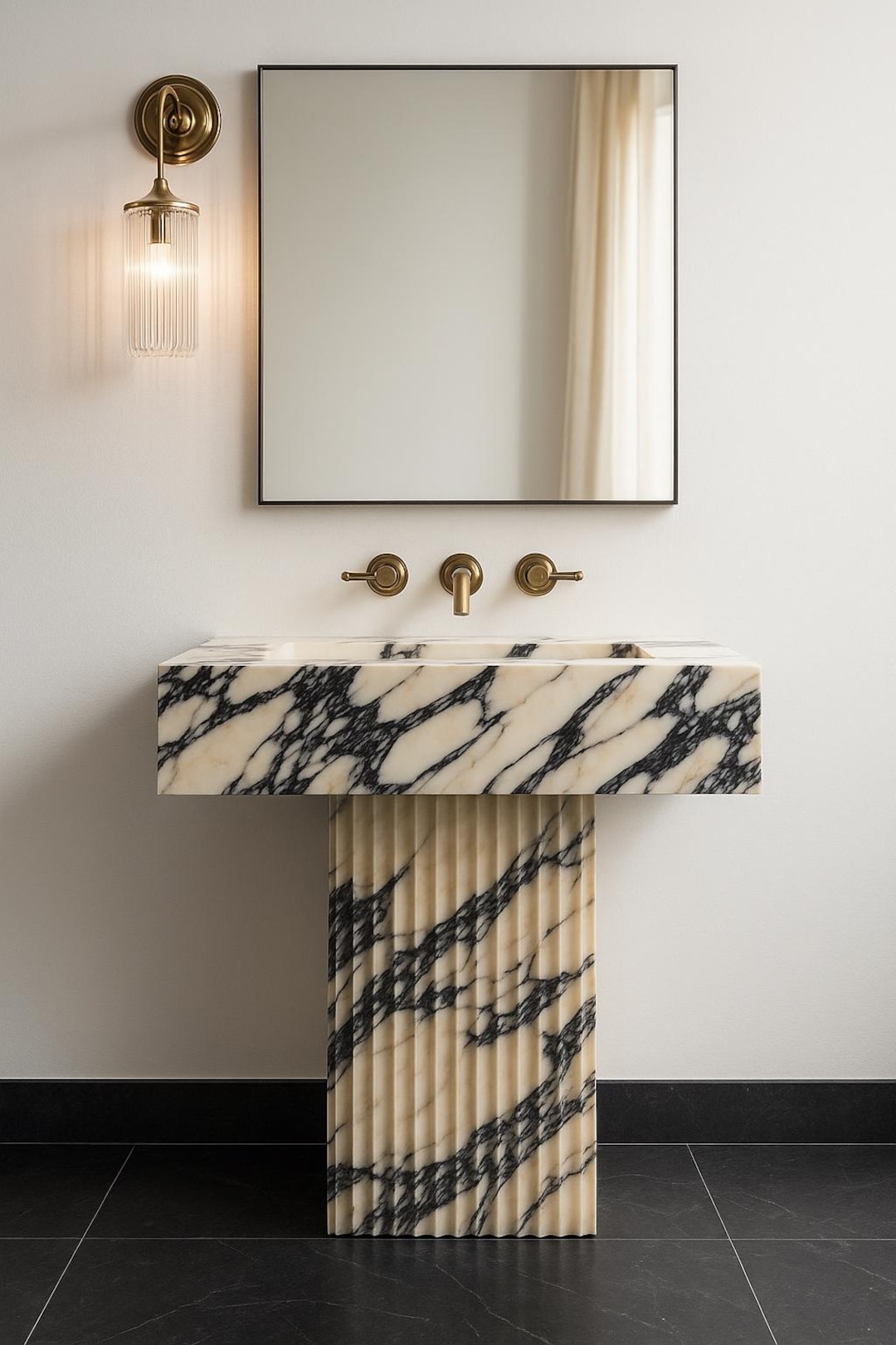 Calacatta Viola Marble Sink: Hand-carved Stone Bathroom Basin (31" X 16 ...