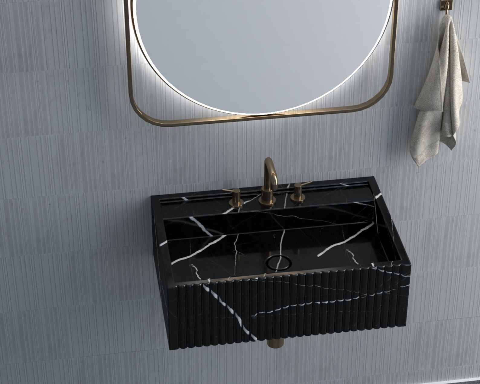 Rectangular Black Marble Wash Basin, Marble Sink, Bathroom Sink Basin ...