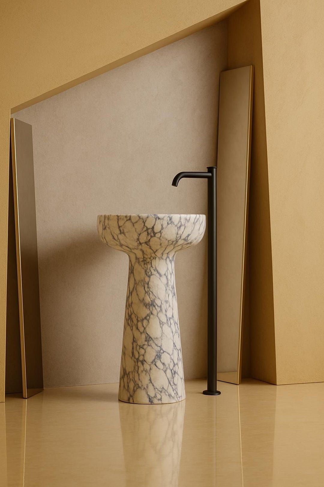 Funnel Washbasin Calacatta Viola Marble Bathroom Sink, Marble Sink ...