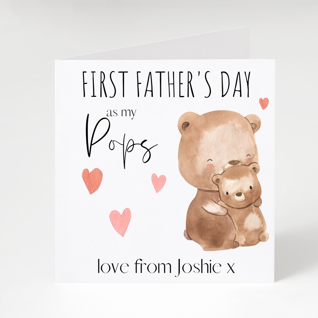 Pops 1st Fathers Day Card, Pops First Father's Day, Card for Pops, Card ...