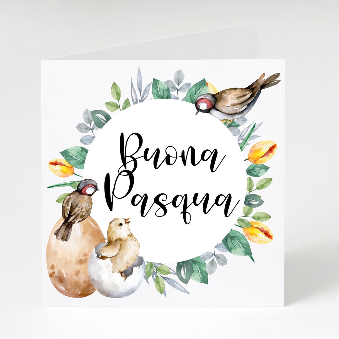 Buona Pasqua Card, Italian Easter Card, Card for Nonno, Nonna, Mamma ...