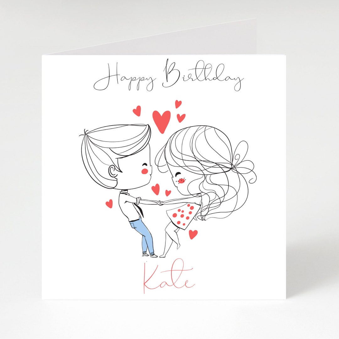Romantic Couple Birthday Card, Birthday Card for Husband, Wife ...