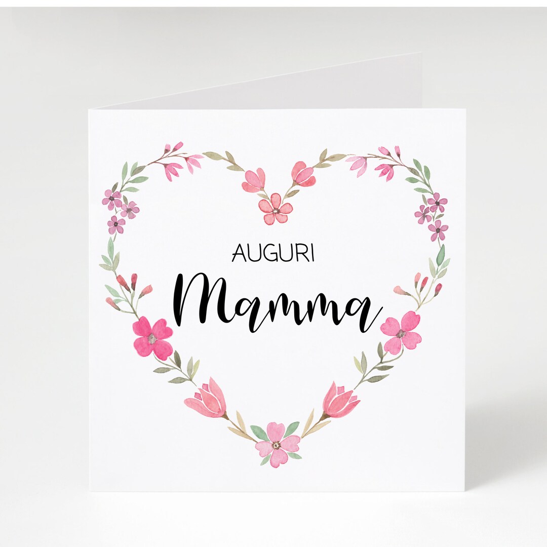 Tanti Auguri, Mamma Birthday Card, Italian Birthday Card, Buon ...