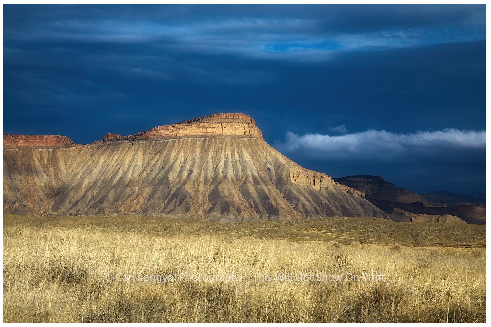 Mount Garfield With Storm Clouds Over the Bookcliffs, Desert Landscape ...