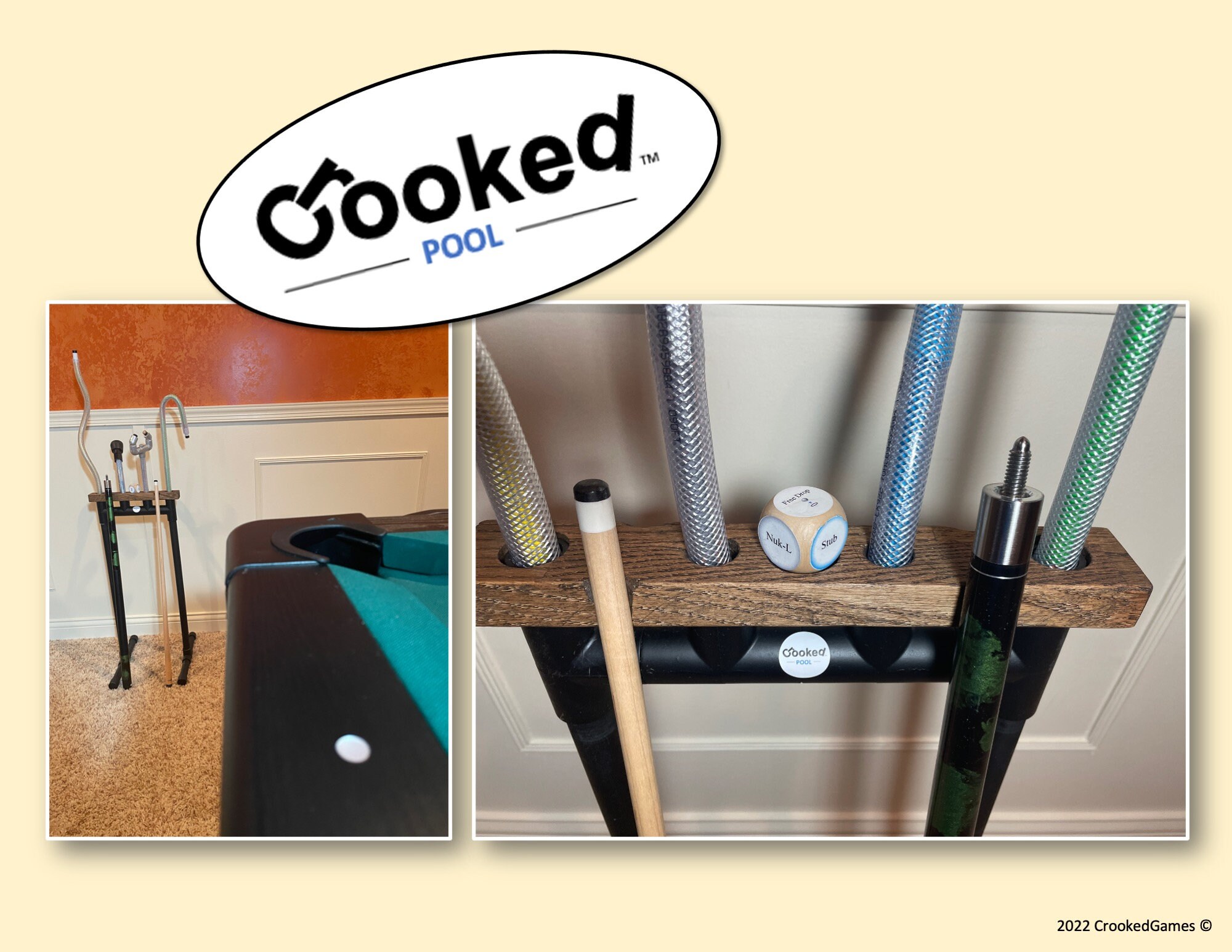 Crooked Pool: Crazy Twist for Your Existing Game of Pool/billiards cue ...