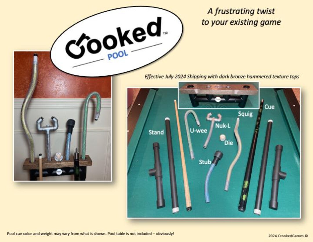 Crooked Pool: Crazy Twist for Your Existing Game of Pool/billiards (cue ...
