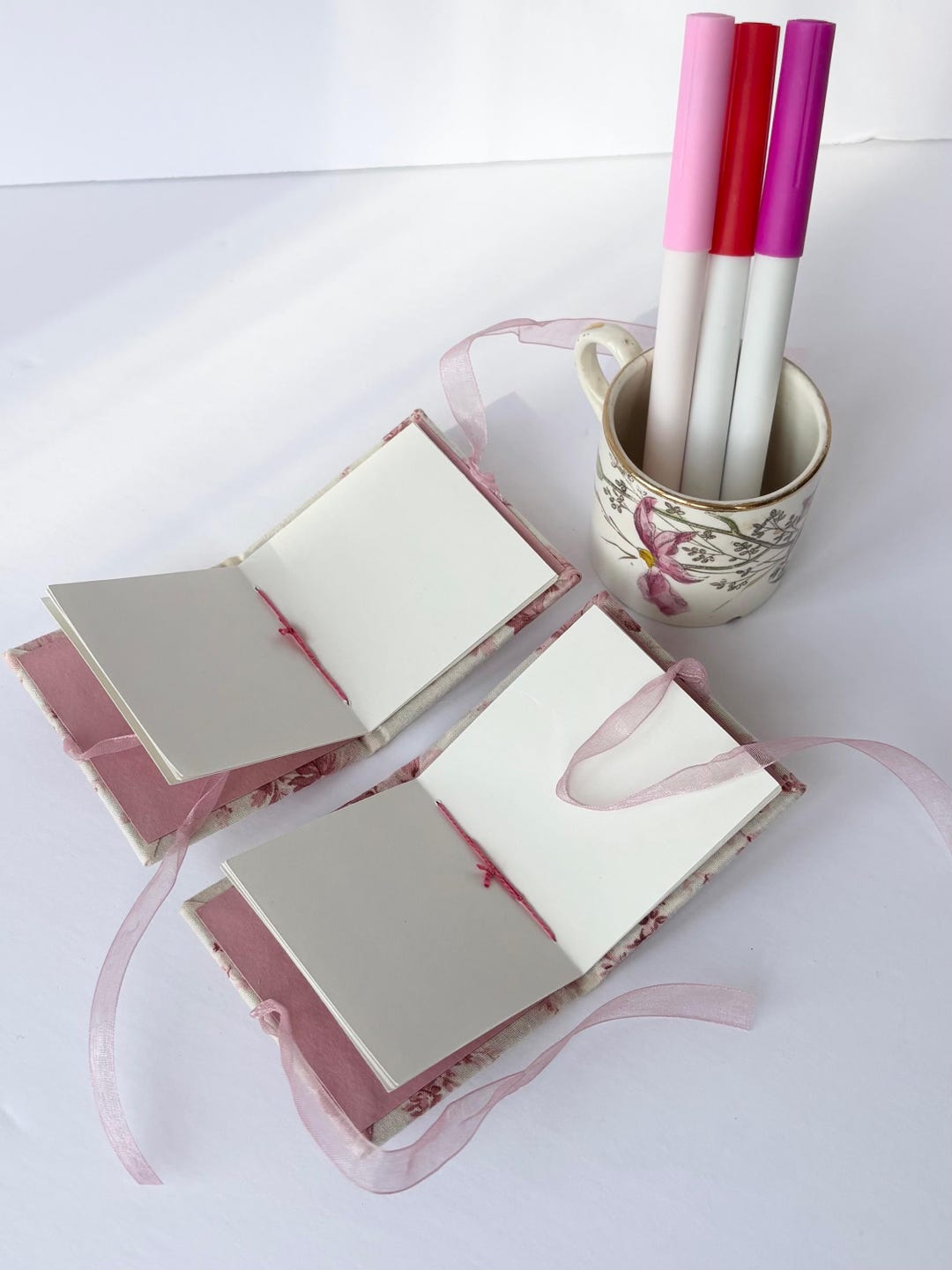 Handmade Love Note Book – Mini Valentine Keepsake Journal – Cream Pink ...