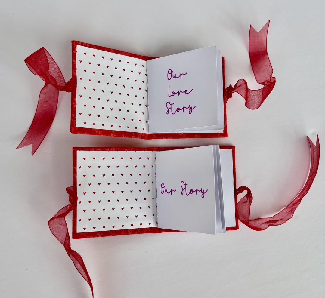 Handmade Love Note Book – Mini Valentine Keepsake Journal – Red Floral ...