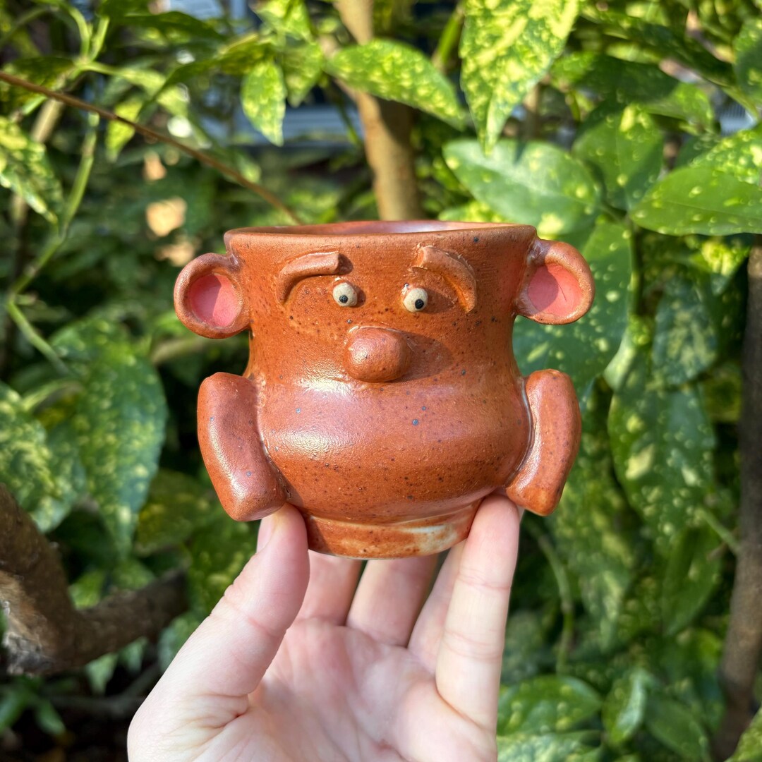 Handmade Ceramic Teddy Bear Vase | Wheel Thrown Animal Vase | Animal ...