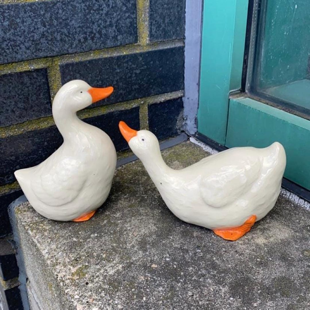Handmade Ceramic Duck Figurines: Duck Decor, Set of Two - Etsy