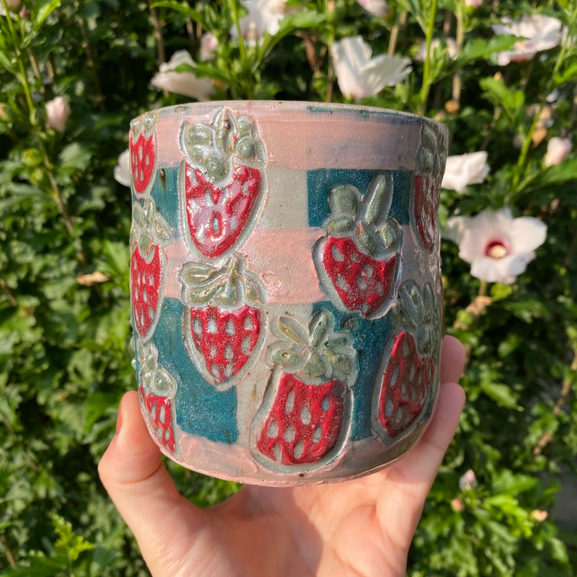 Strawberry Vase Handmade Strawberry Vase Strawberry Pattern Vase ...