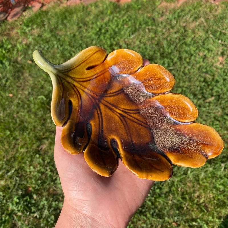 Ceramic Leaf Shaped Plates - Etsy