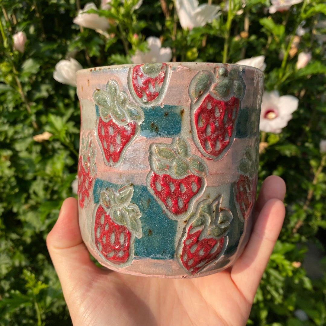 Strawberry Vase Handmade Strawberry Vase Strawberry Pattern Vase ...