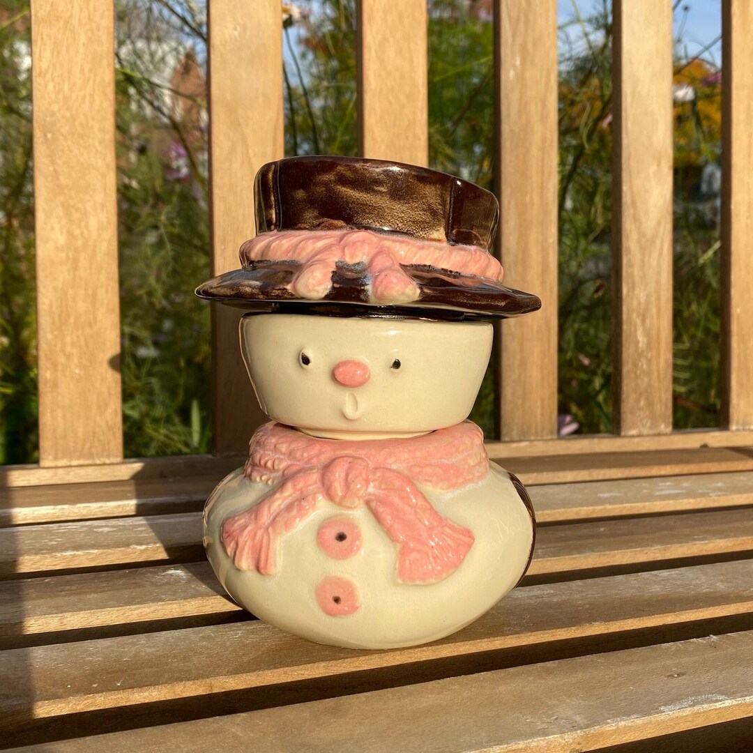 Snowman Jar Christmas Ceramics Winter Pottery Ceramic Snowman Winter ...