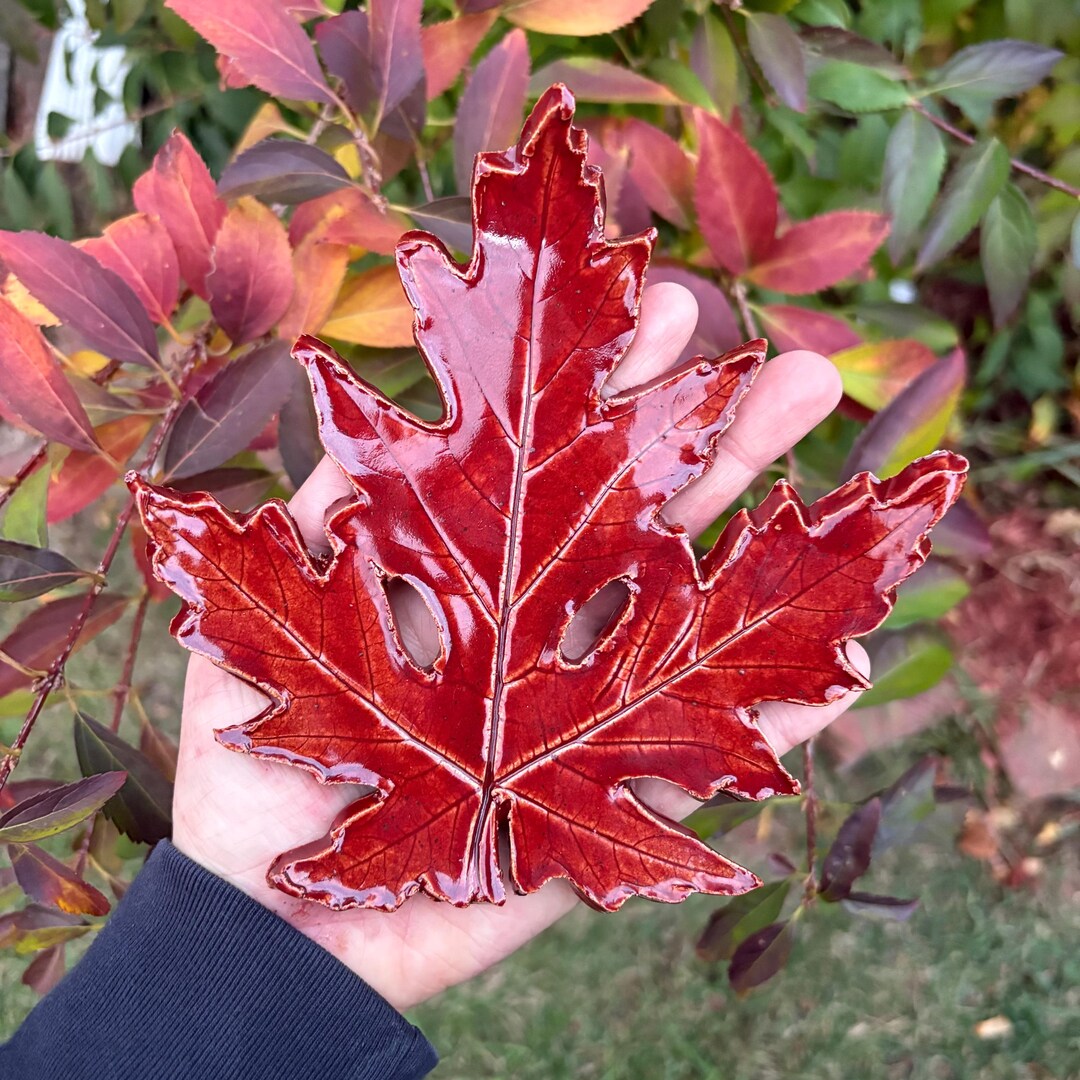 Handmade Ceramic Maple Leaf Plate | Fall Thanksgiving Decor - Etsy