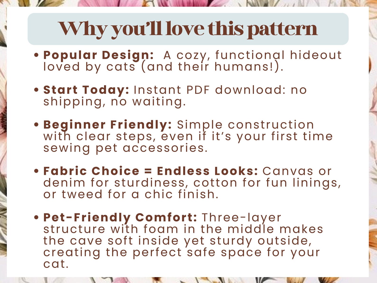 Cat Cave Sewing Pattern | Cozy Cat Bed DIY | Easy and Beginner Friendly ...