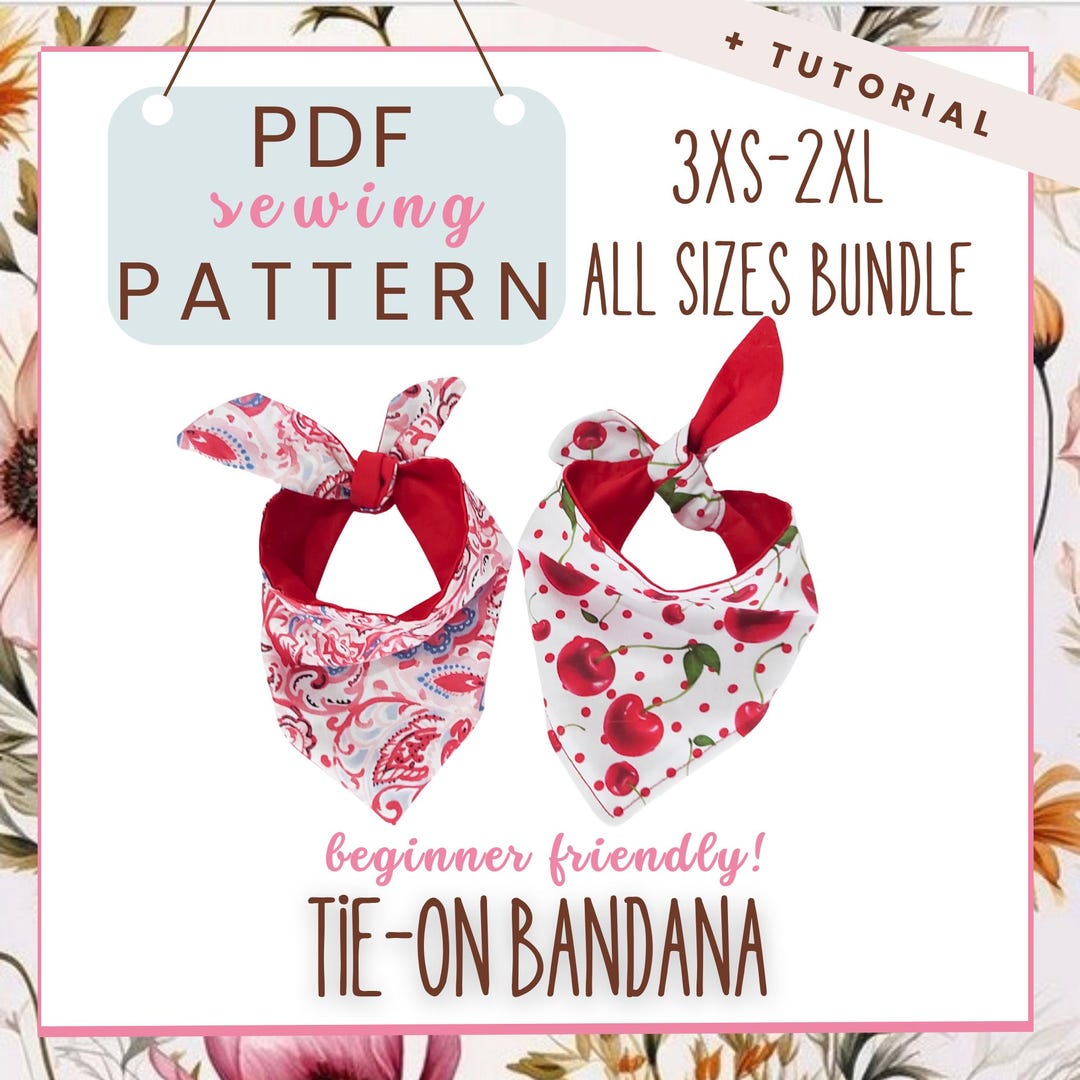 Reversible Dog Bandana PDF Sewing Pattern (PDF) / DIY Pet Accessories ...