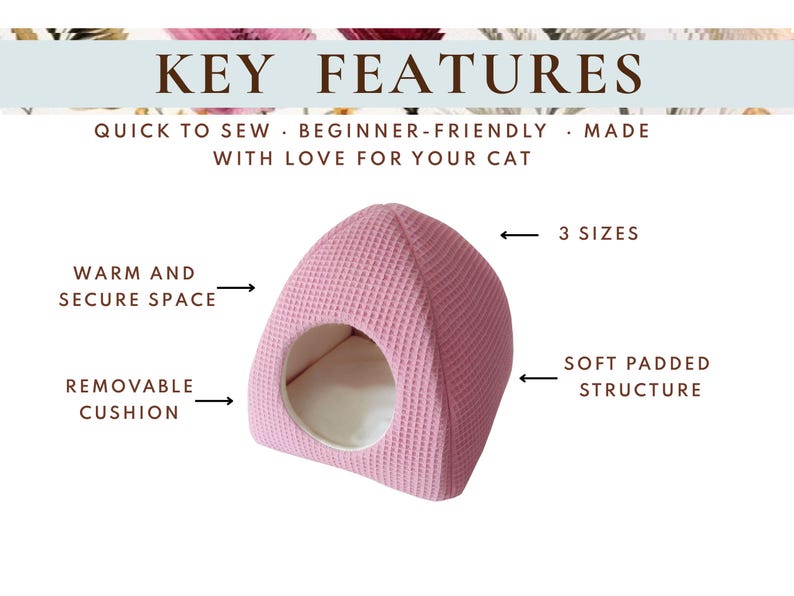 PDF Cat Cave Sewing Pattern / Cozy DIY Cat Bed / Beginner-friendly Cat ...
