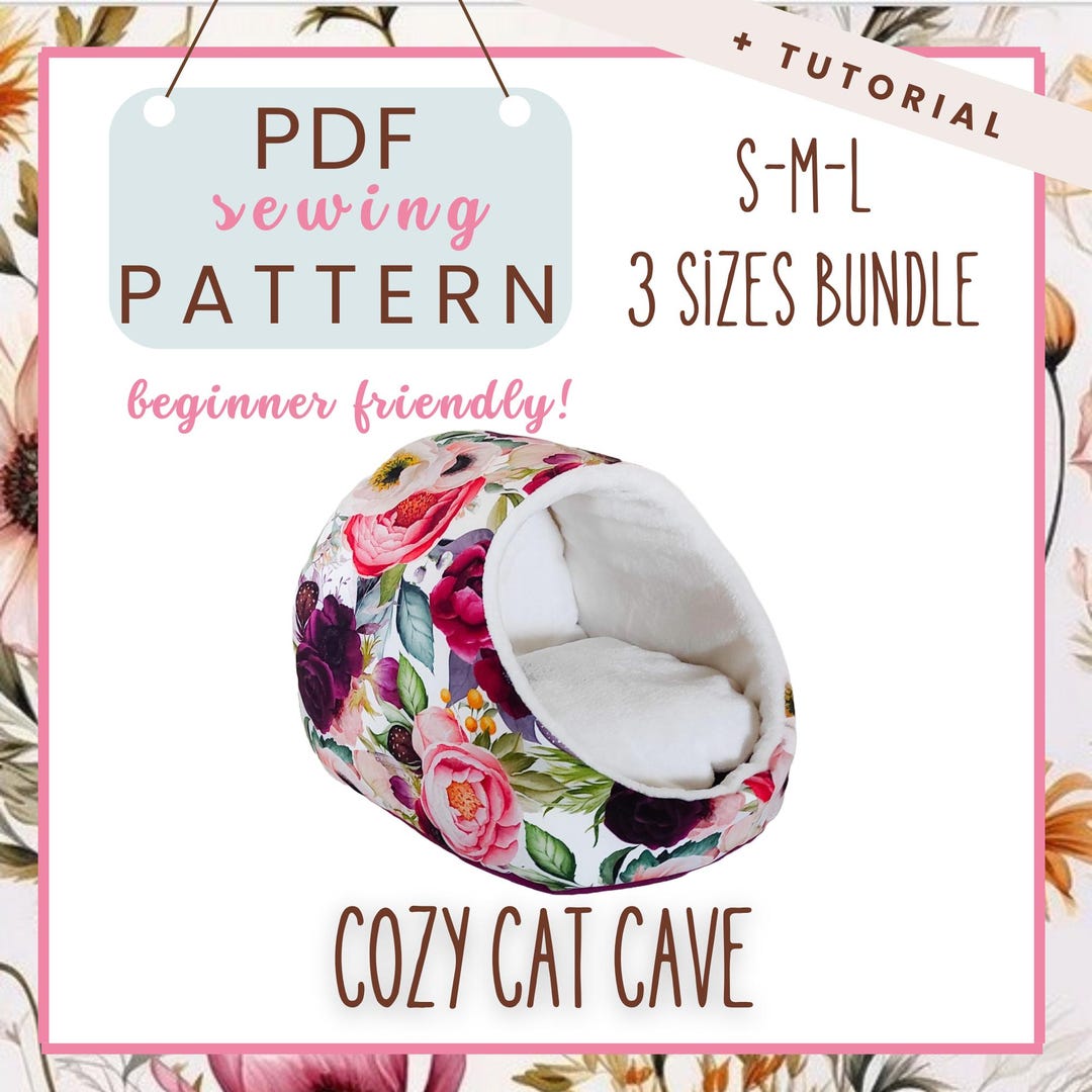 Cat Cave Sewing Pattern | Cozy Cat Bed DIY | Easy and Beginner Friendly ...