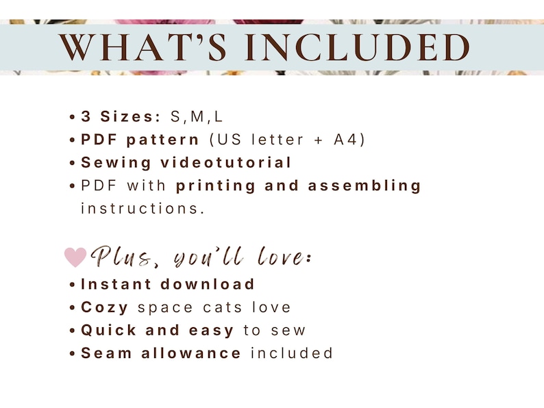 PDF Cat Cave Sewing Pattern / Cozy DIY Cat Bed / Beginner-friendly Cat ...