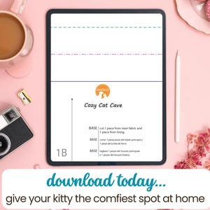 PDF Cat Cave Sewing Pattern / Cozy DIY Cat Bed / Beginner-friendly Cat ...