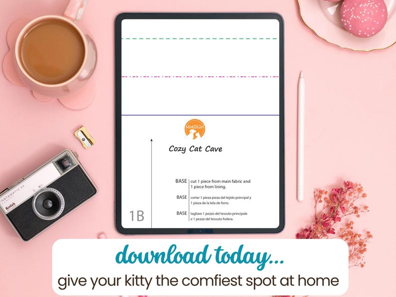 PDF Cat Cave Sewing Pattern / Cozy DIY Cat Bed / Beginner-friendly Cat ...
