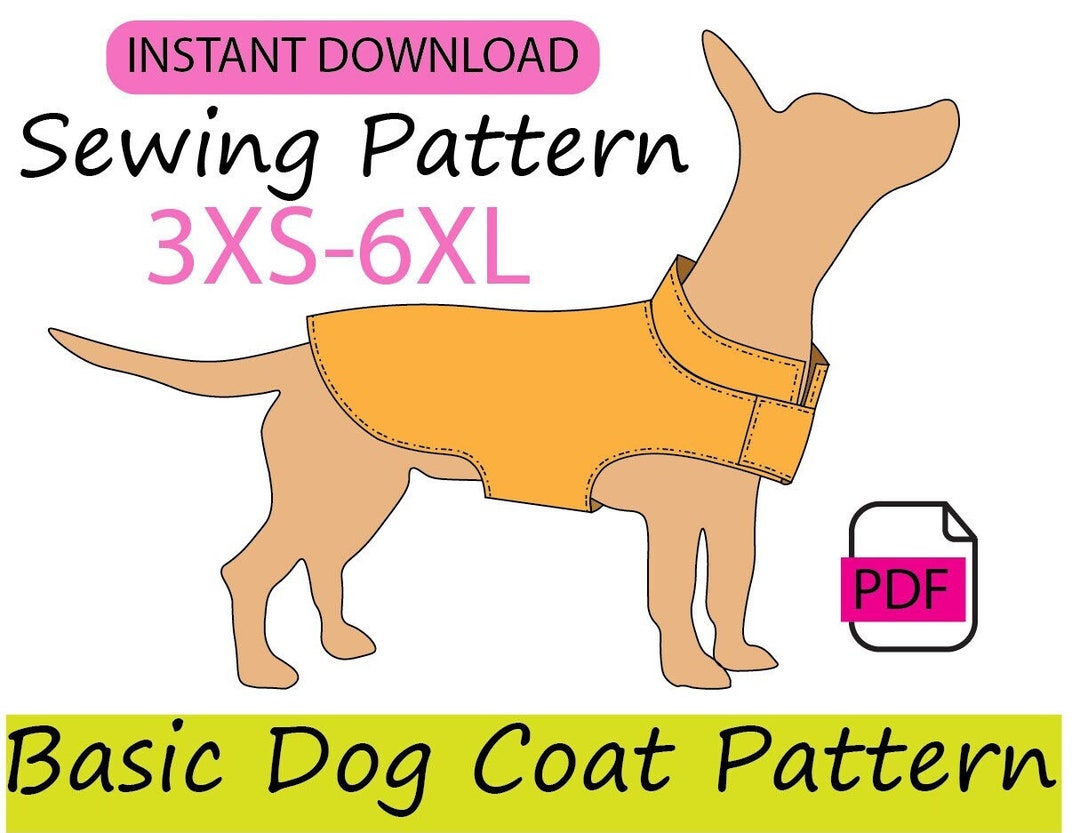 Dog Coat Pattern, Pdf Sewing a Dog Jacket, 3xl to 6xl, Download US ...