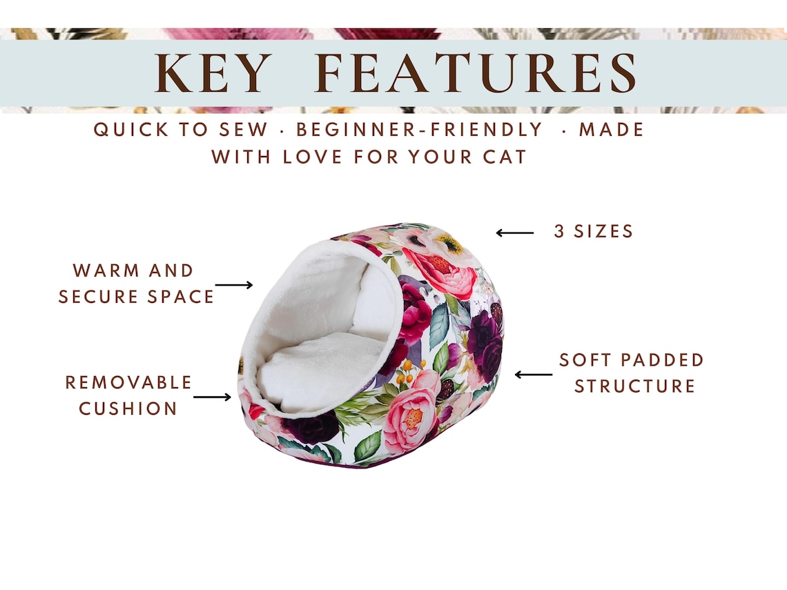 Cat Cave Sewing Pattern | Cozy Cat Bed DIY | Easy and Beginner Friendly ...