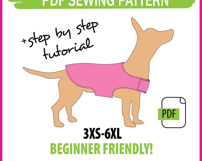 Traditional Vest LARGE & XLARGE PDF Sewing Pattern, Dog Clothes Pattern ...