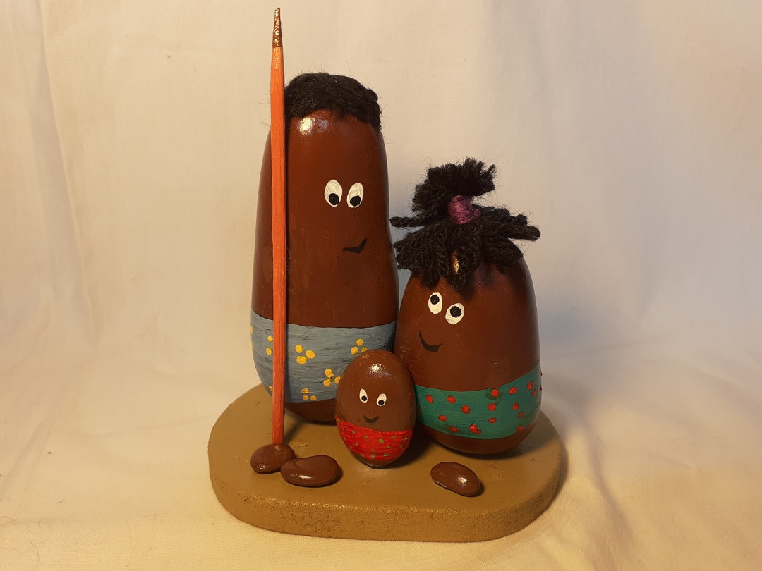 African Family Created From Hand-painted Pebbles. - Etsy
