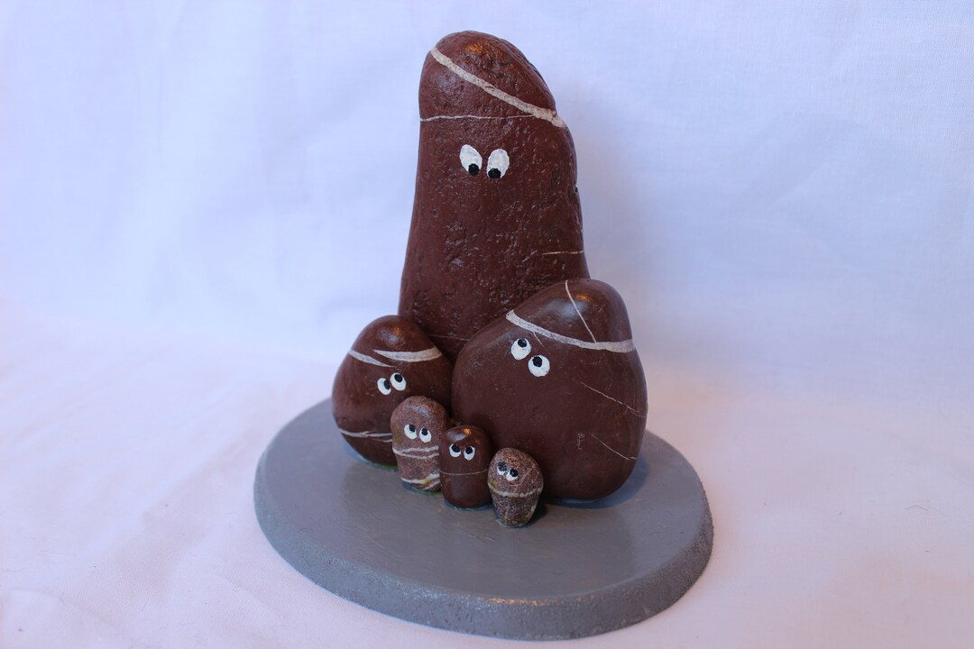 Groups of Six Figures in Natural Pebbles. - Etsy
