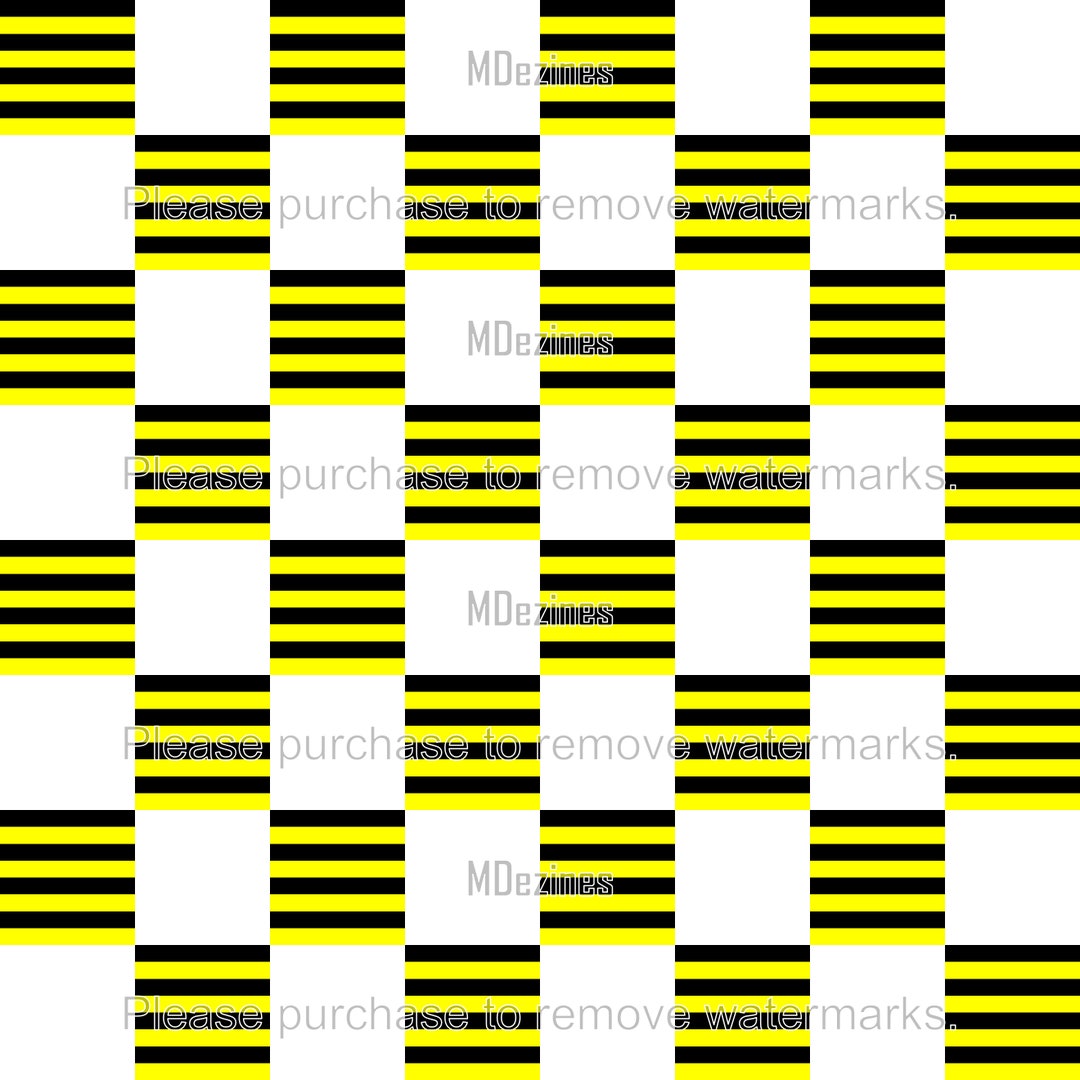 Bumblebee Stripe and White Checker Seamless Pattern PNG Digital ...