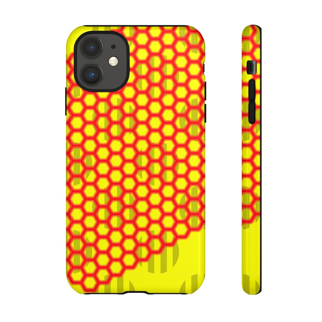 Dark Yellow Bumblebee Polka Dot Pattern Yellow Background Red - Etsy