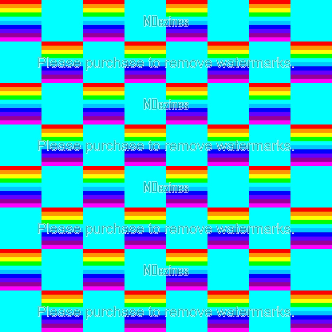 Rainbow Stripe and Cyan Checker Seamless Pattern PNG Digital Download ...