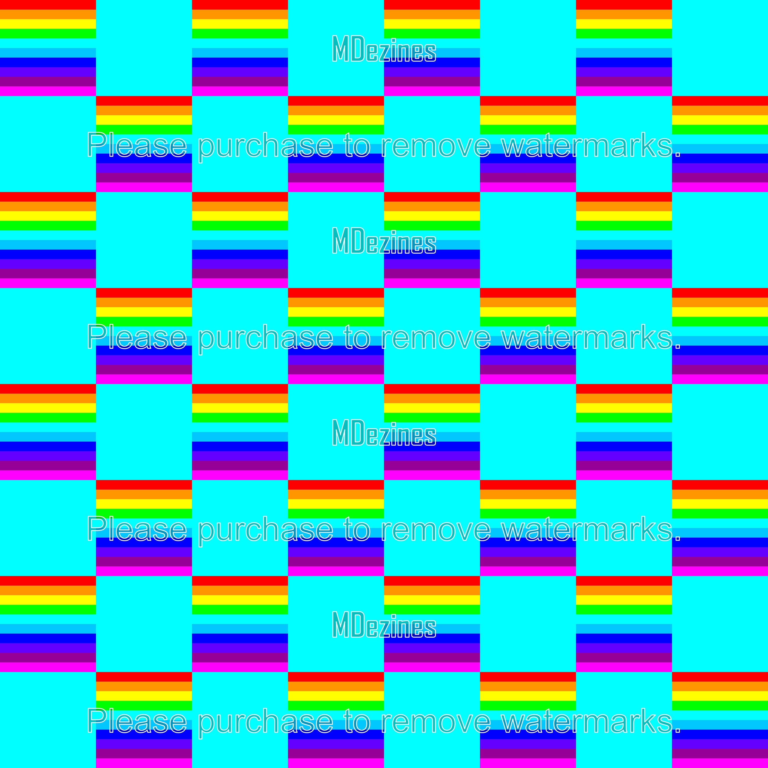Rainbow Stripe and Cyan Checker Seamless Pattern PNG Digital Download ...