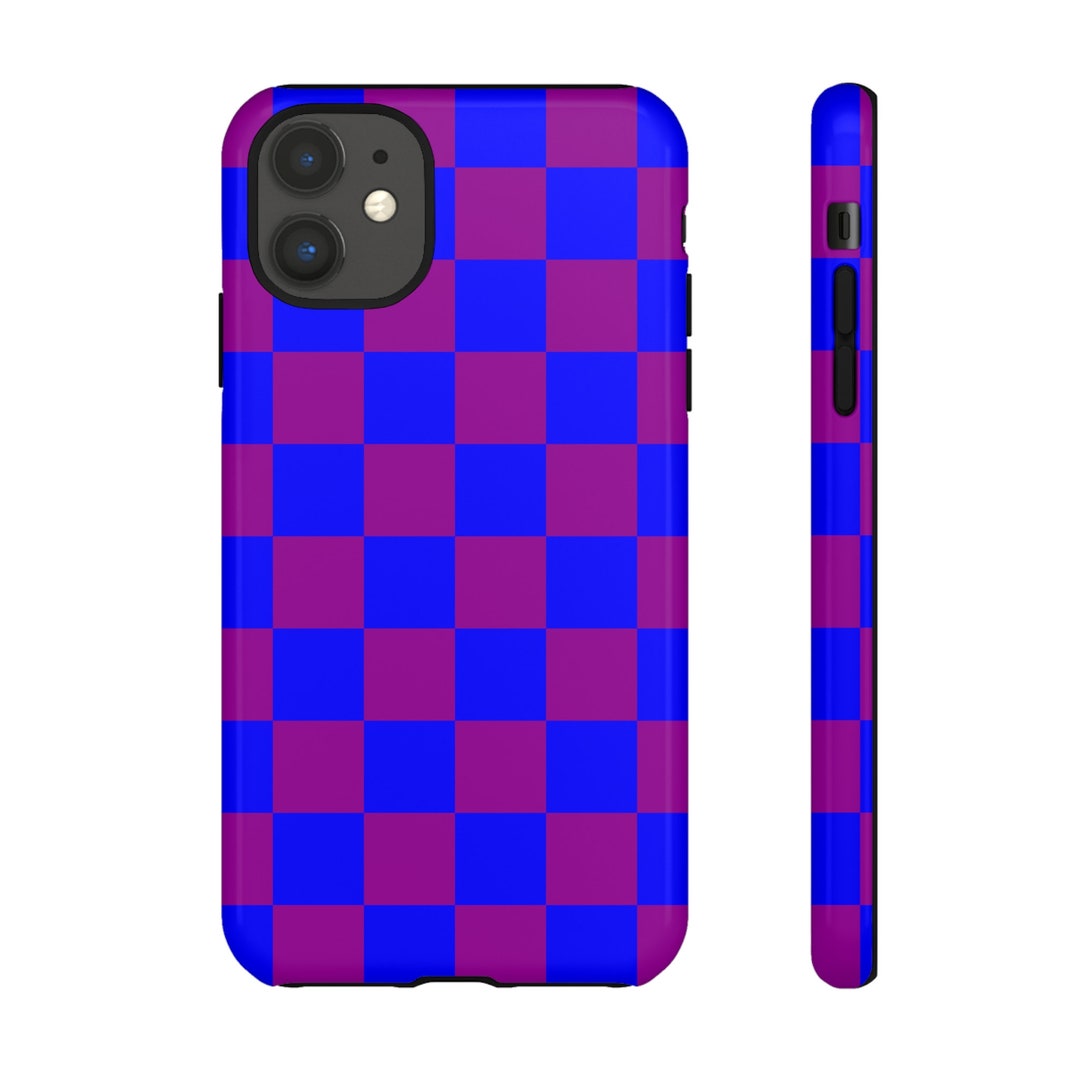 Medium Squares: Purple and Blue Checker Pattern Tough Cases - Etsy