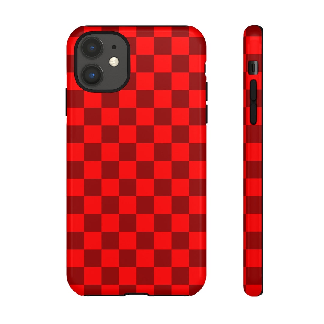 Small Squares: Dark Red and Red Checker Pattern Tough Cases - Etsy