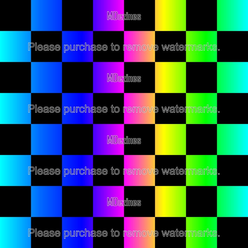 Black Squares and Inverted Rainbow Transition Squares Checker Pattern ...
