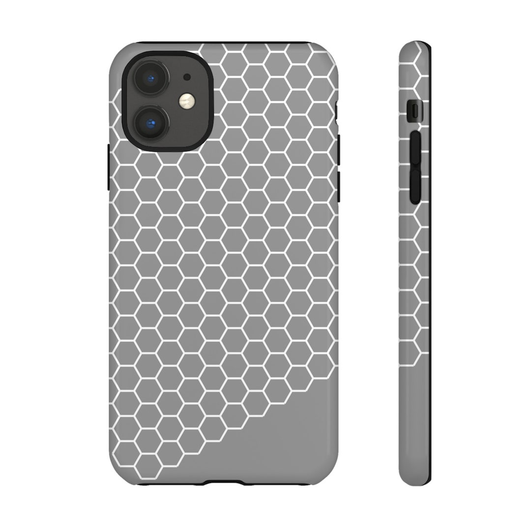 Gray Background White Beehive/honeycomb Pattern Tough Cases - Etsy