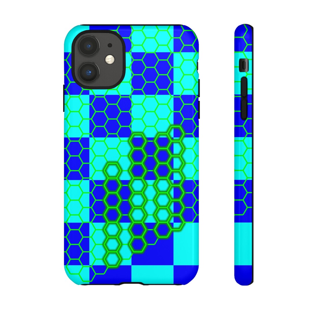 Blue and Cyan Checker Background Green SELECTIVE GLOW - Etsy