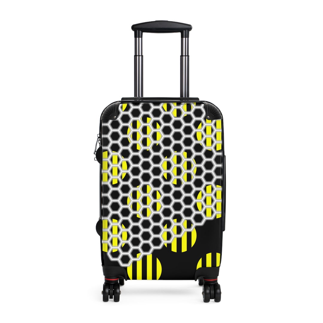 Bumblebee Polka Dot Black Background White GLOWING - Etsy