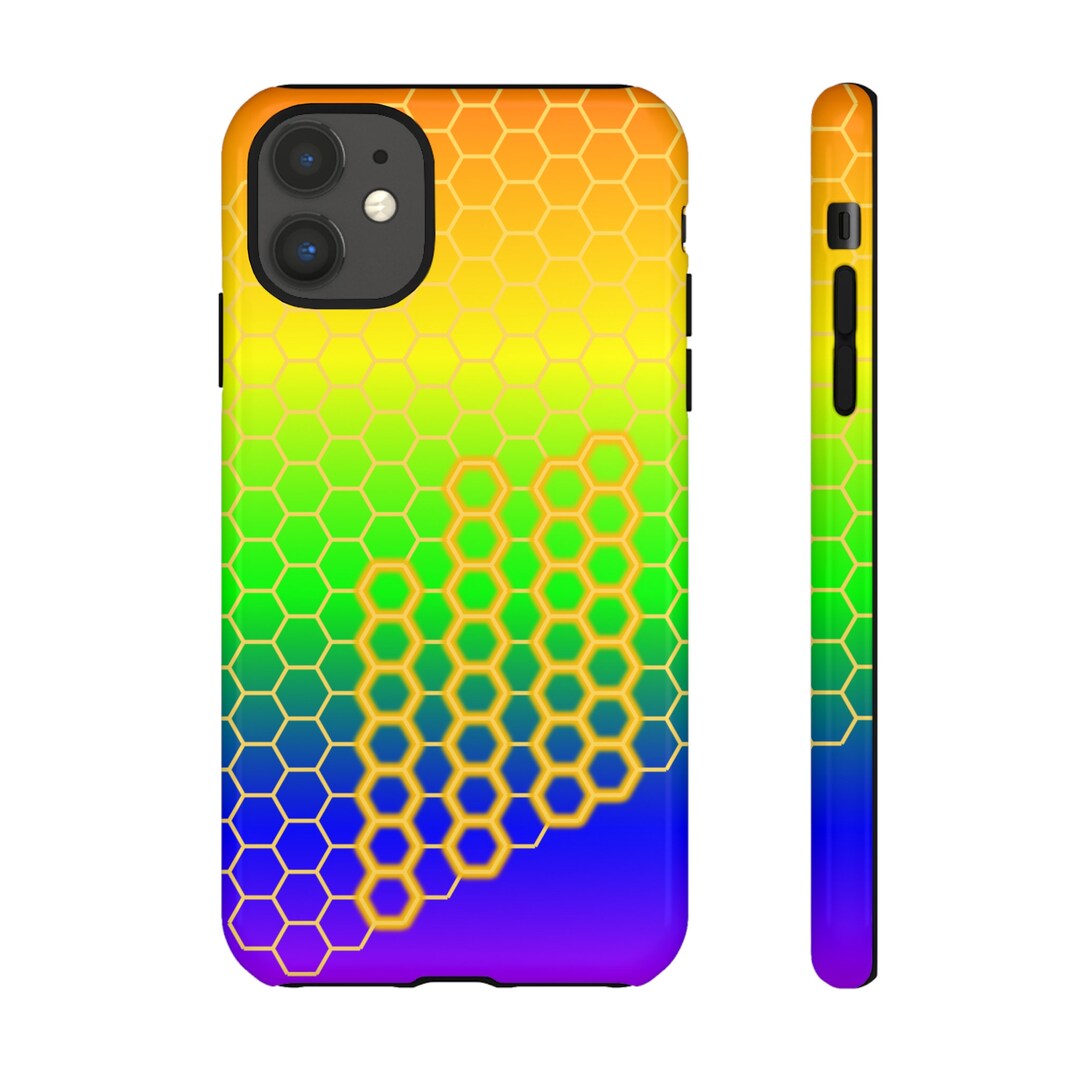 Rainbow Background Gold SELECTIVE GLOW Beehive/honeycomb - Etsy