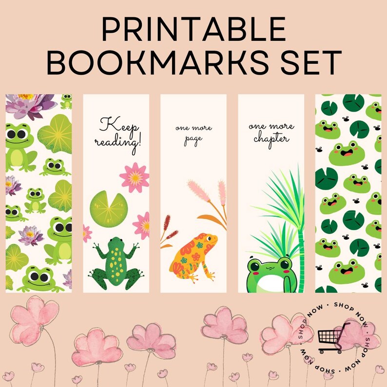 Printable Frog Lover Bookmarks Set, Cute and Quirky Frog Lovers Gift ...