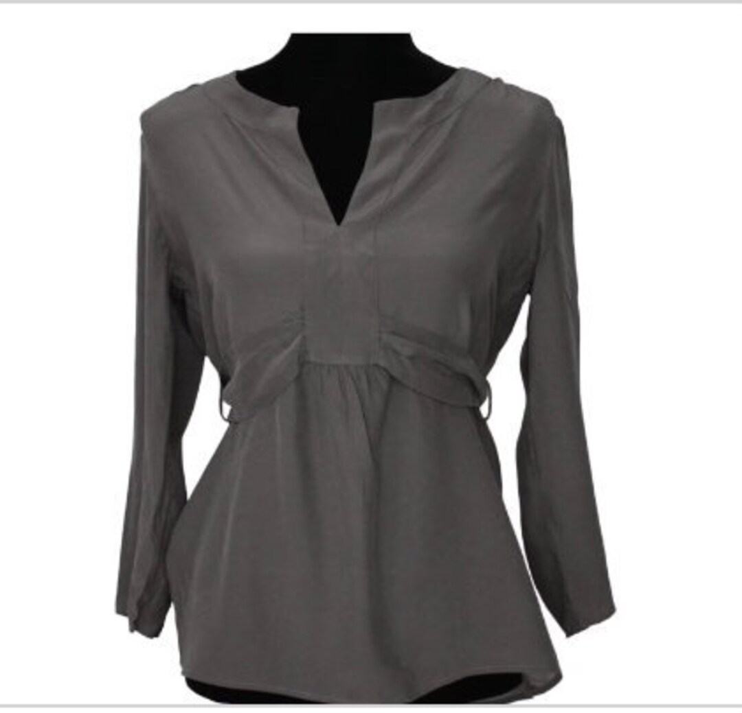 Barneys New York Silk Blouse in Grey Size XS - Etsy
